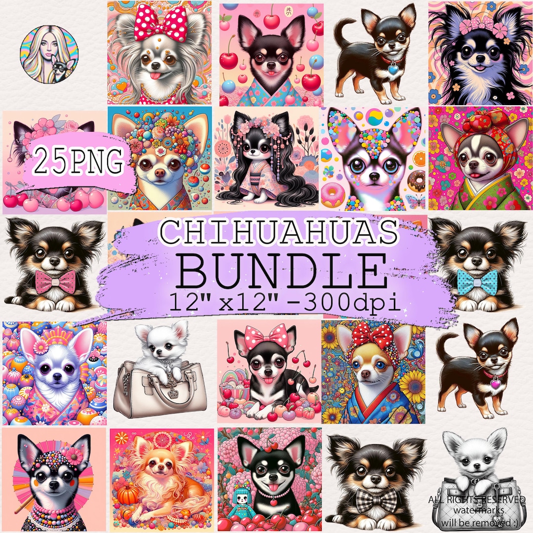 BUNDLE Chihuahuas Dogs Clipart, Cute Chihuahua, Funny Chihuahua ...