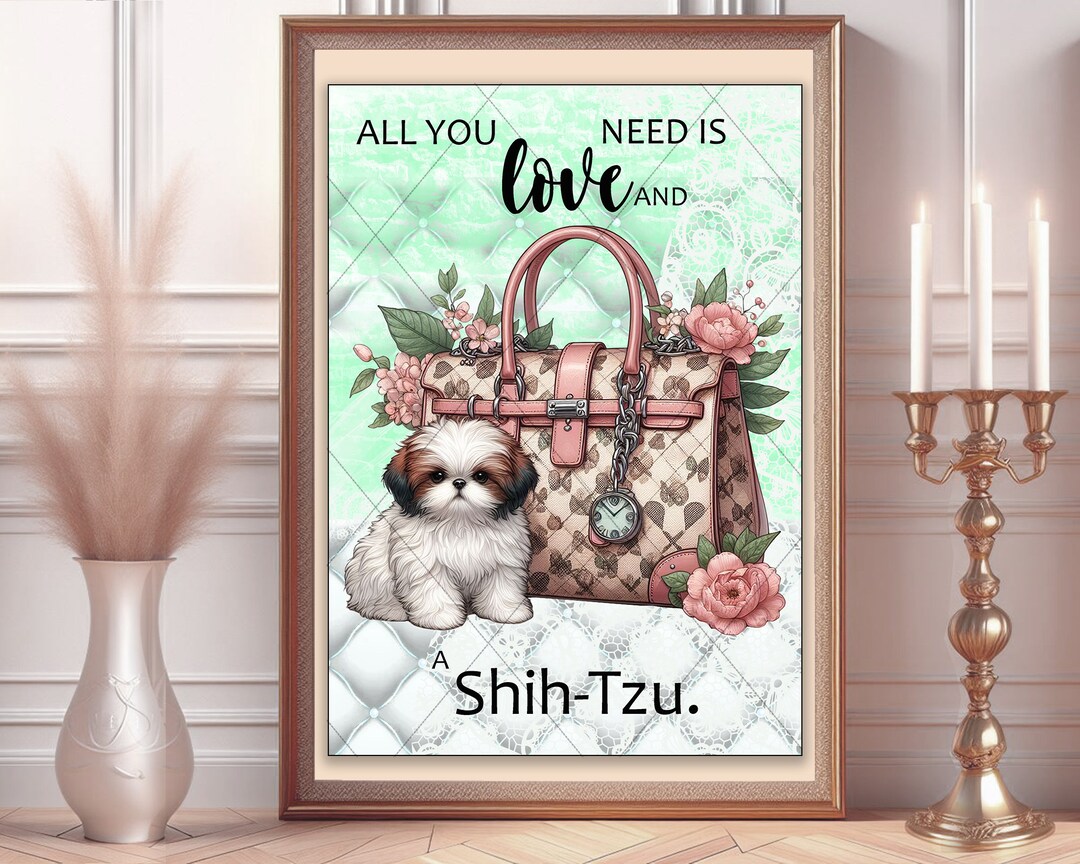 Shih-tzu Wall Art Poster Digital Print Design, Shih-tzu Lovers, Pretty ...