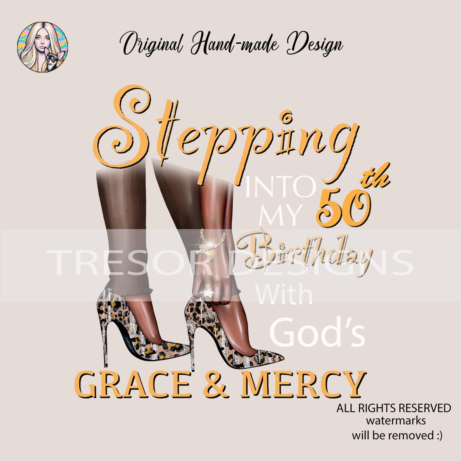 Leopard High Heels Birthday Clipart, Brown Woman Legs 50 Th Birthday ...