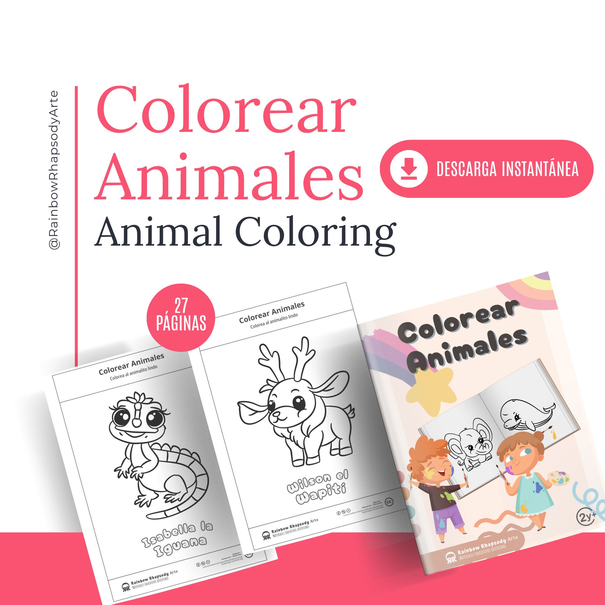 27 Cute Animal Coloring Pages Animal Coloring Spanish - Etsy