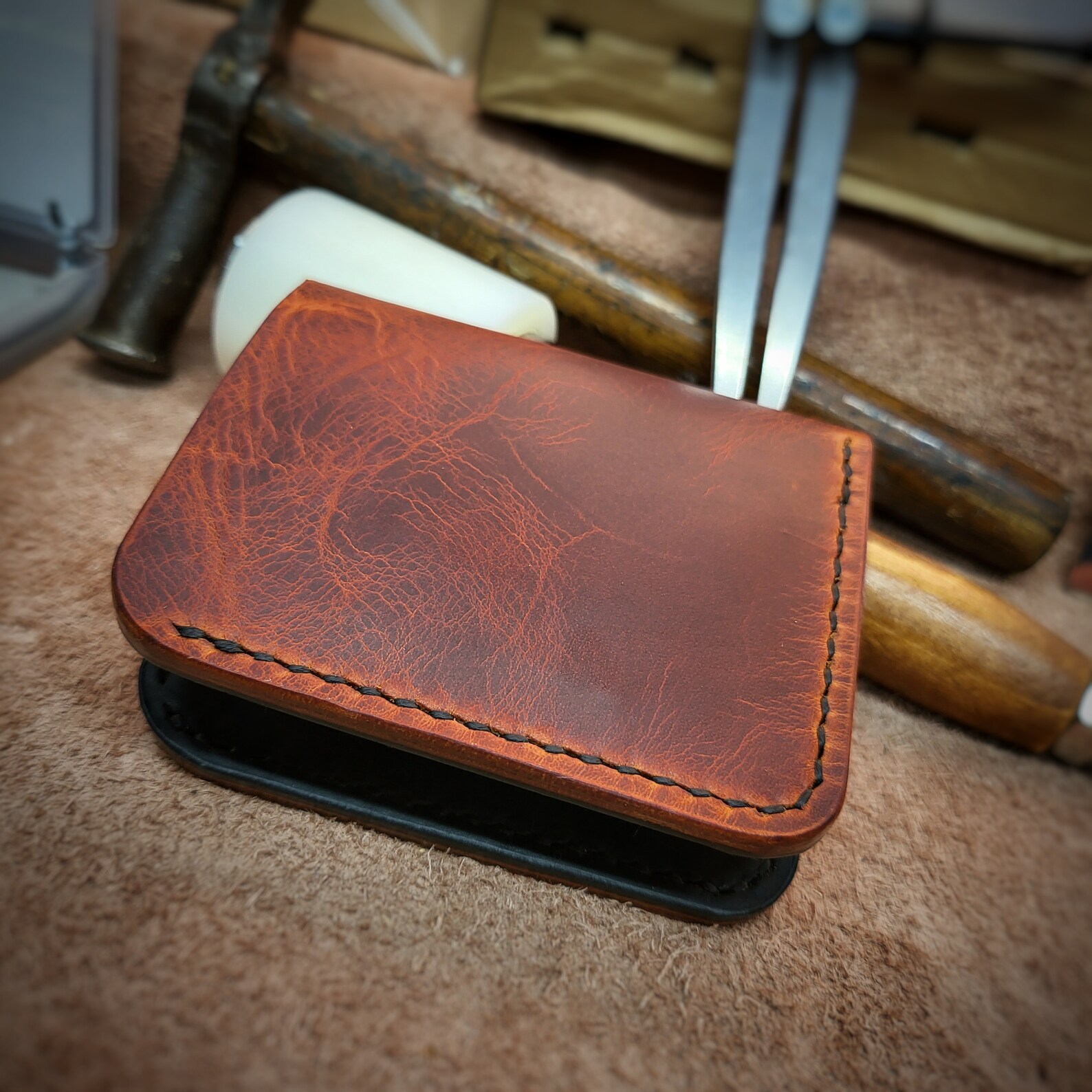 Handcrafted Italian Leather Wallet - Rustic Design With 6 Card Pockets ...
