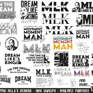 Martin Luther King SVG PNG +50 Original Designs Bundle | MLK Svg ...
