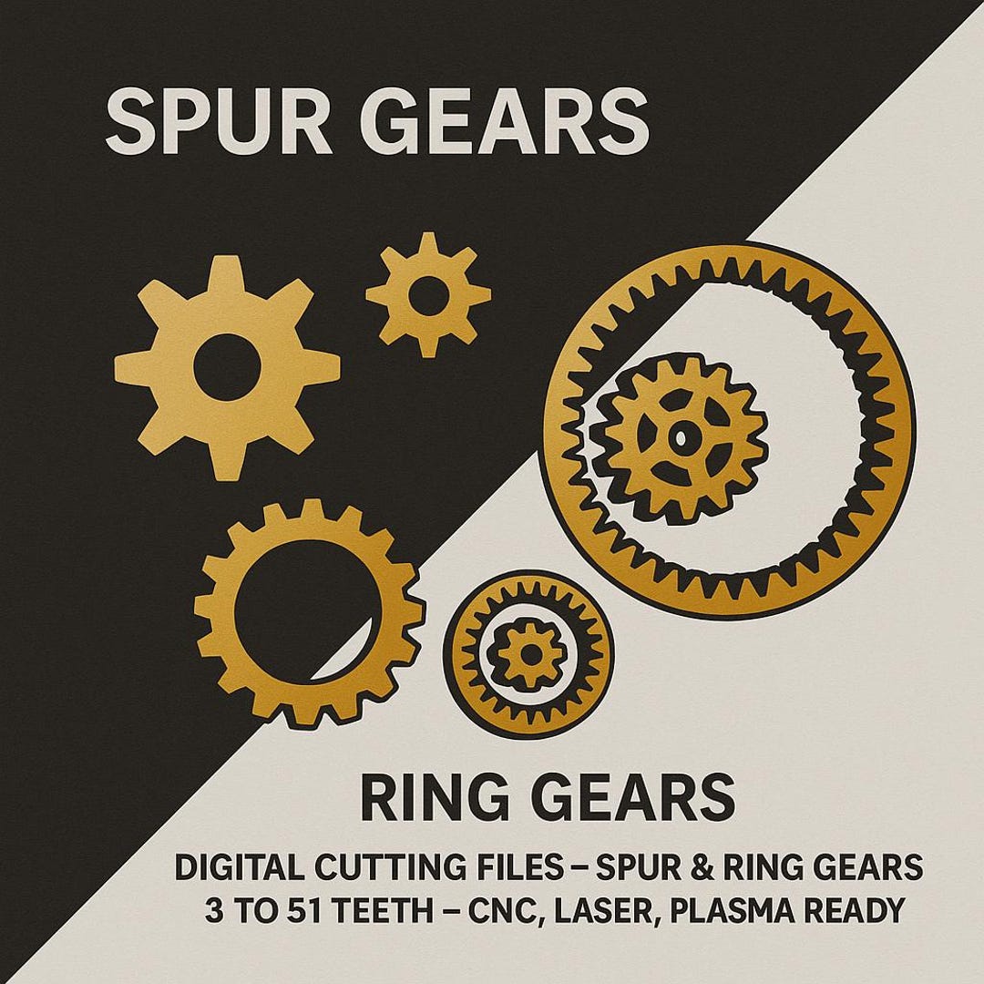 Digital Gear Cutting Files – Spur & Ring Gears | 3 to 51 Teeth | CNC ...