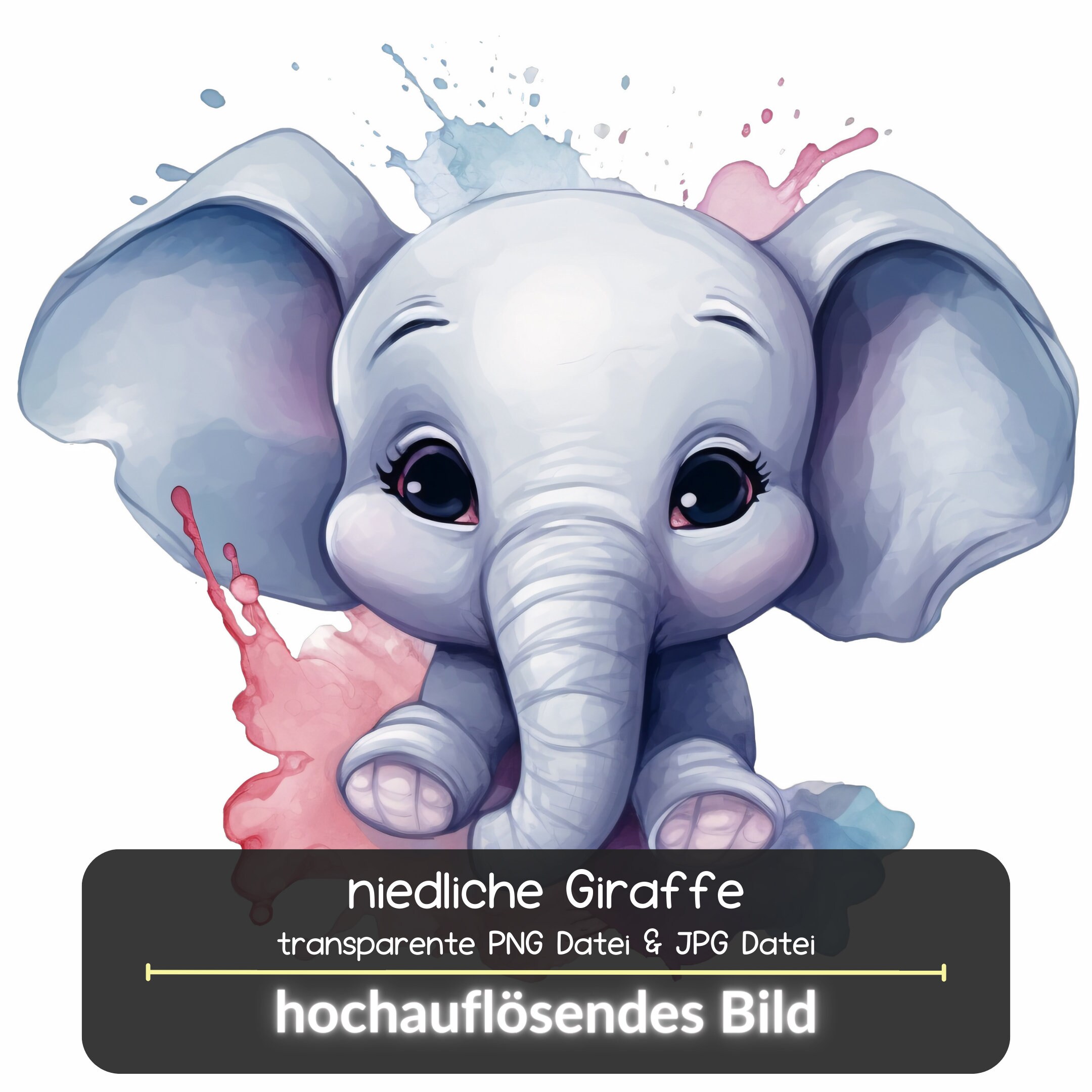 Cute Baby Elephant, Transparent Png File, Downloadable Image, High ...