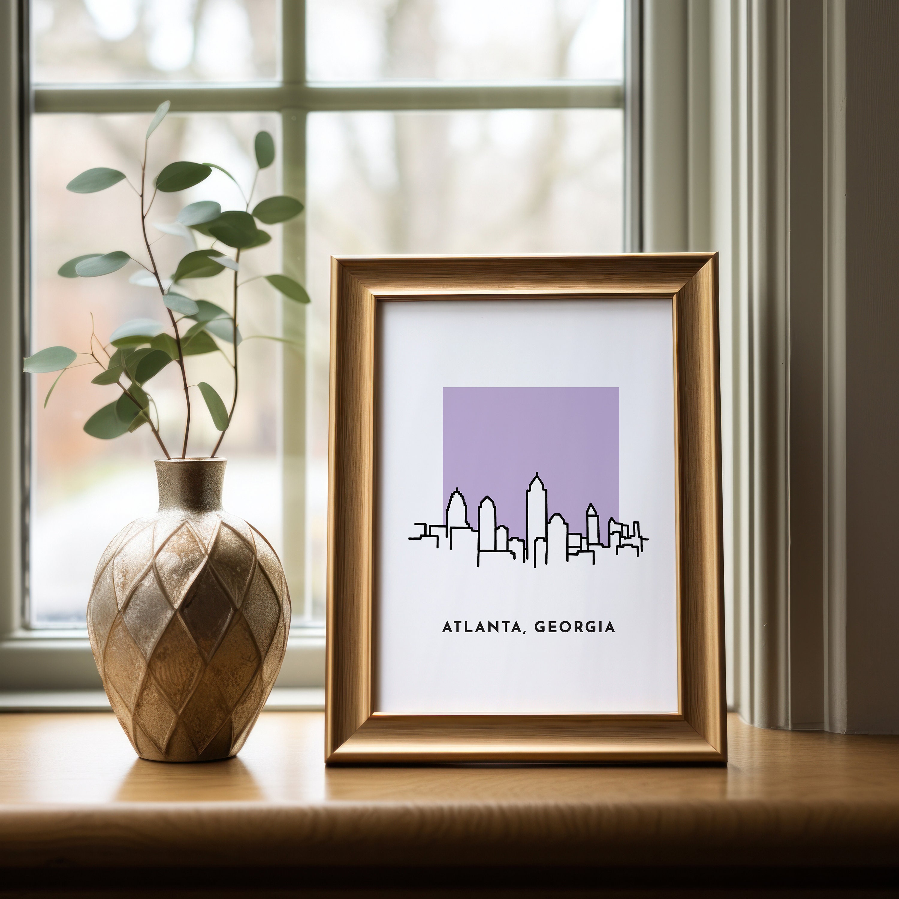 Atlanta Georgia Pastel Sketch Print | Wall Art | Digital Download | GA ...