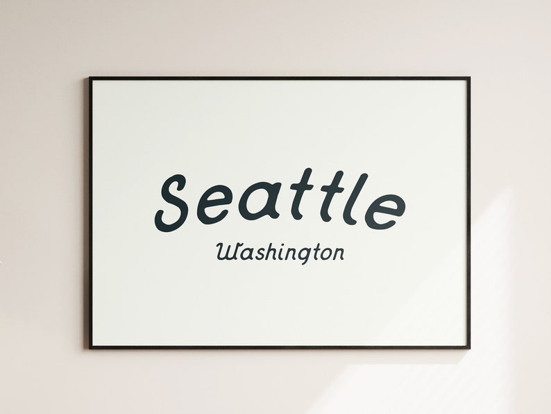 Seattle WA Print | Location Sign | Preppy Wall Art | Printable Posters ...