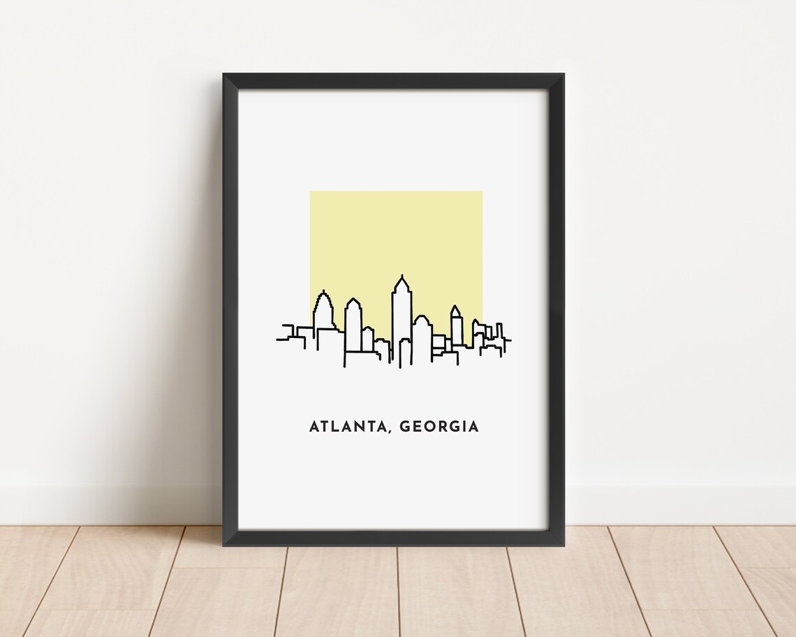 Atlanta Georgia Pastel Sketch Print | Wall Art | Digital Download | GA ...