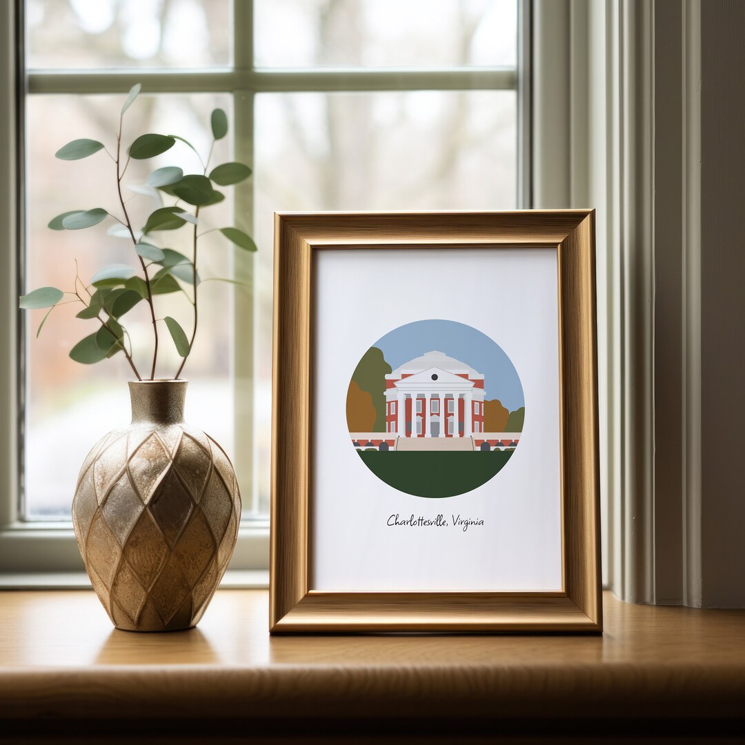 Charlottesville Virginia Circle Print Wall Art Digital Download College ...
