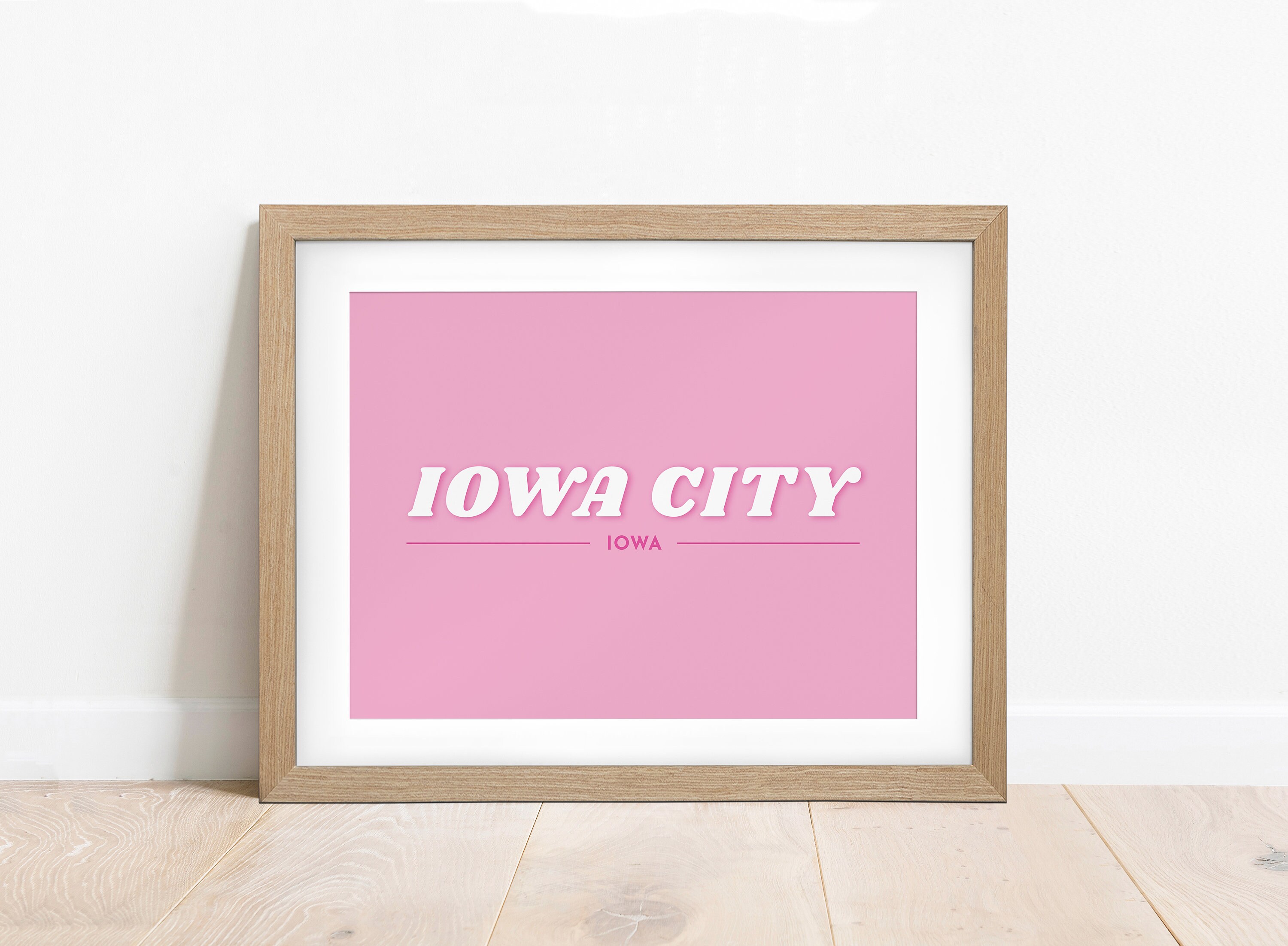 Iowa City Iowa Pink Print Location Sign Preppy Wall Art Printable ...