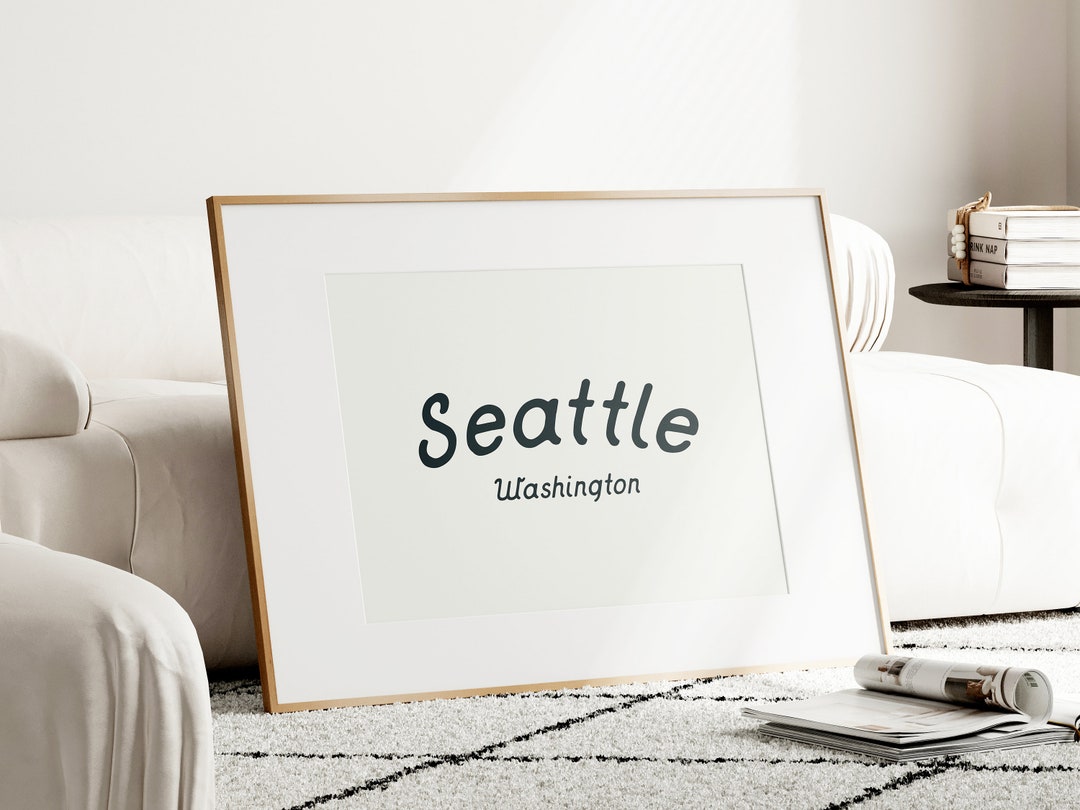 Seattle WA Print | Location Sign | Preppy Wall Art | Printable Posters ...