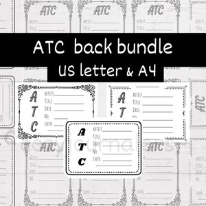 Printable ATC Backside Bundle: Artist Trading Card Stickers (PDF) - Etsy