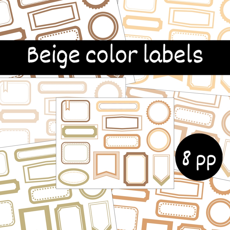 Beige Printable Labels: Journaling Bujo Ephemera (digital Download) - Etsy