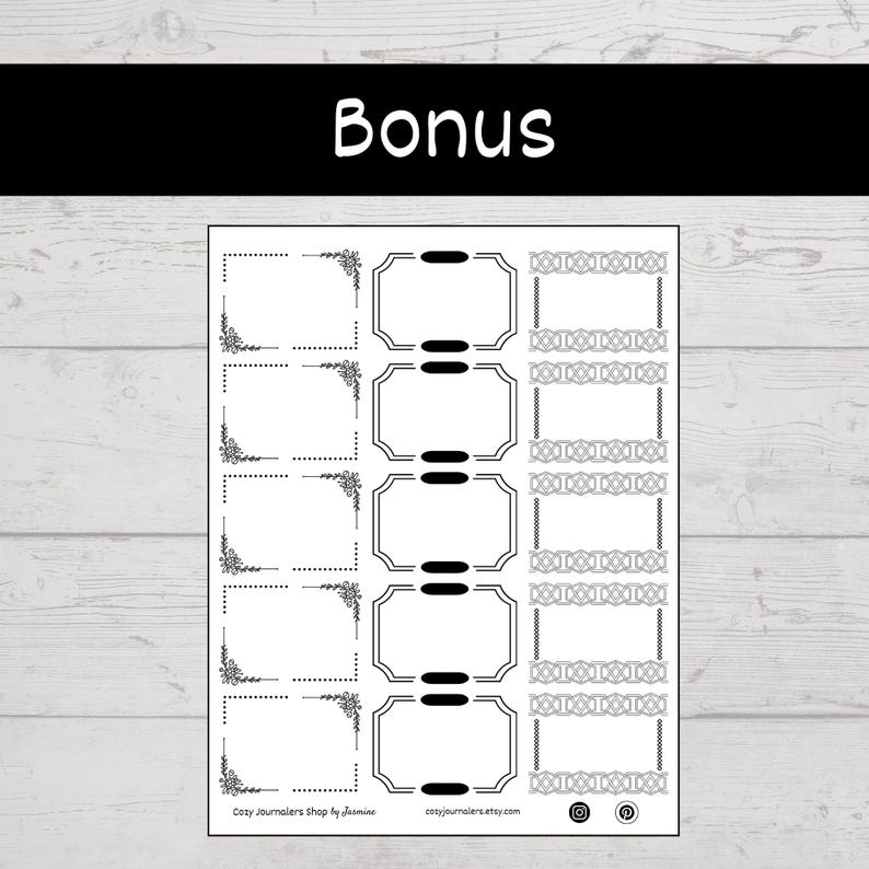 Printable and Digital Memo Pads, Frames, Bujo Supplies, Blank Writing ...