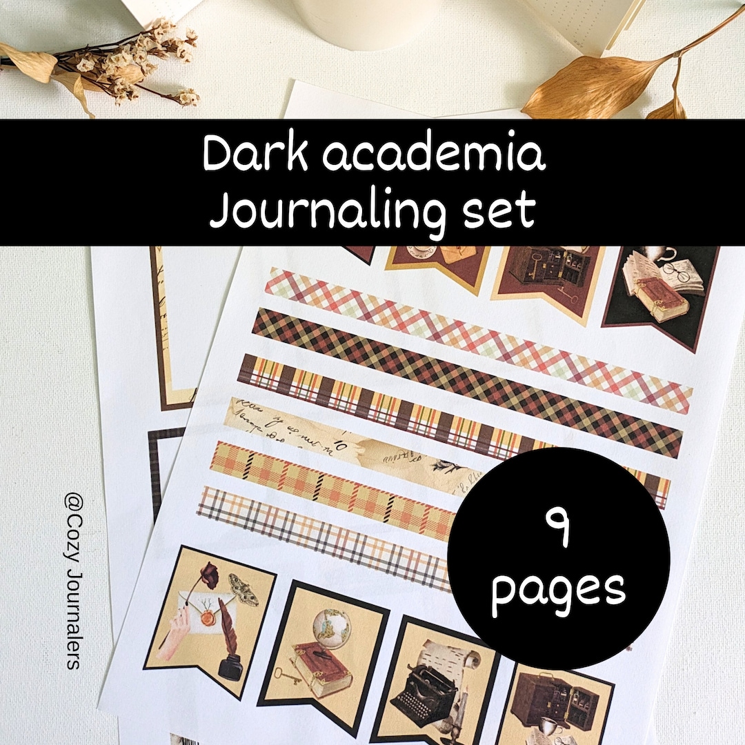Dark Academia Aesthetic Journal Set, Planner Cut Files, Paper Craft ...