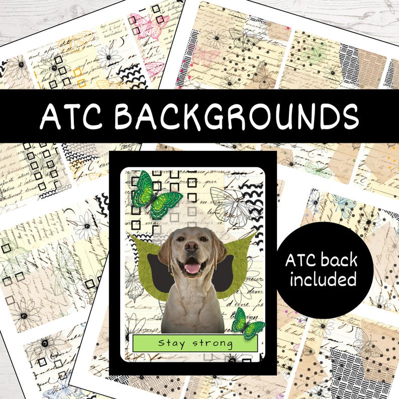 Printable ATC Backgrounds: Mixed Media Artist Trading Cards (PDF) - Etsy