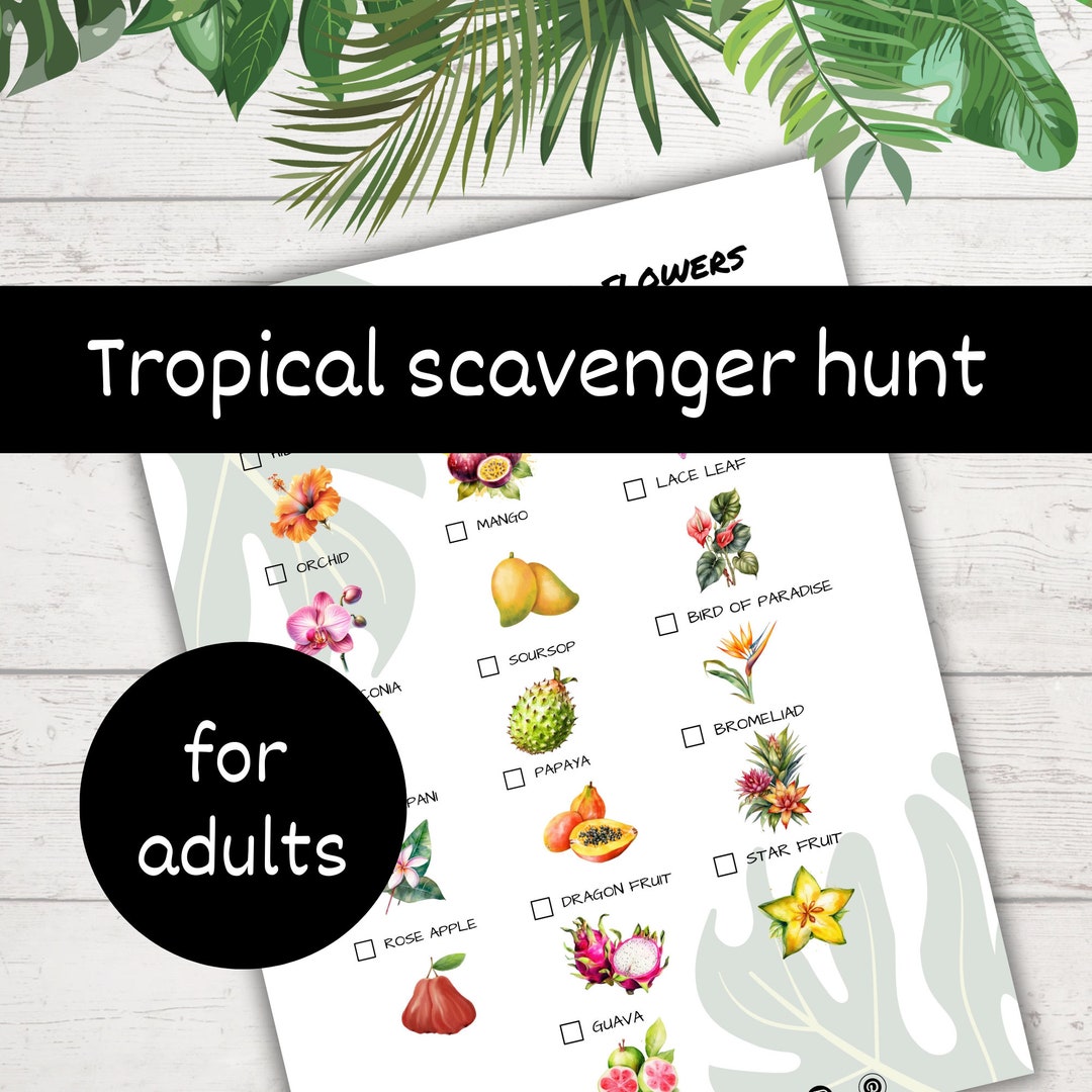 Tropical Scavenger Hunt, Summer Digital Detox, Nature Finds, Caribbean ...