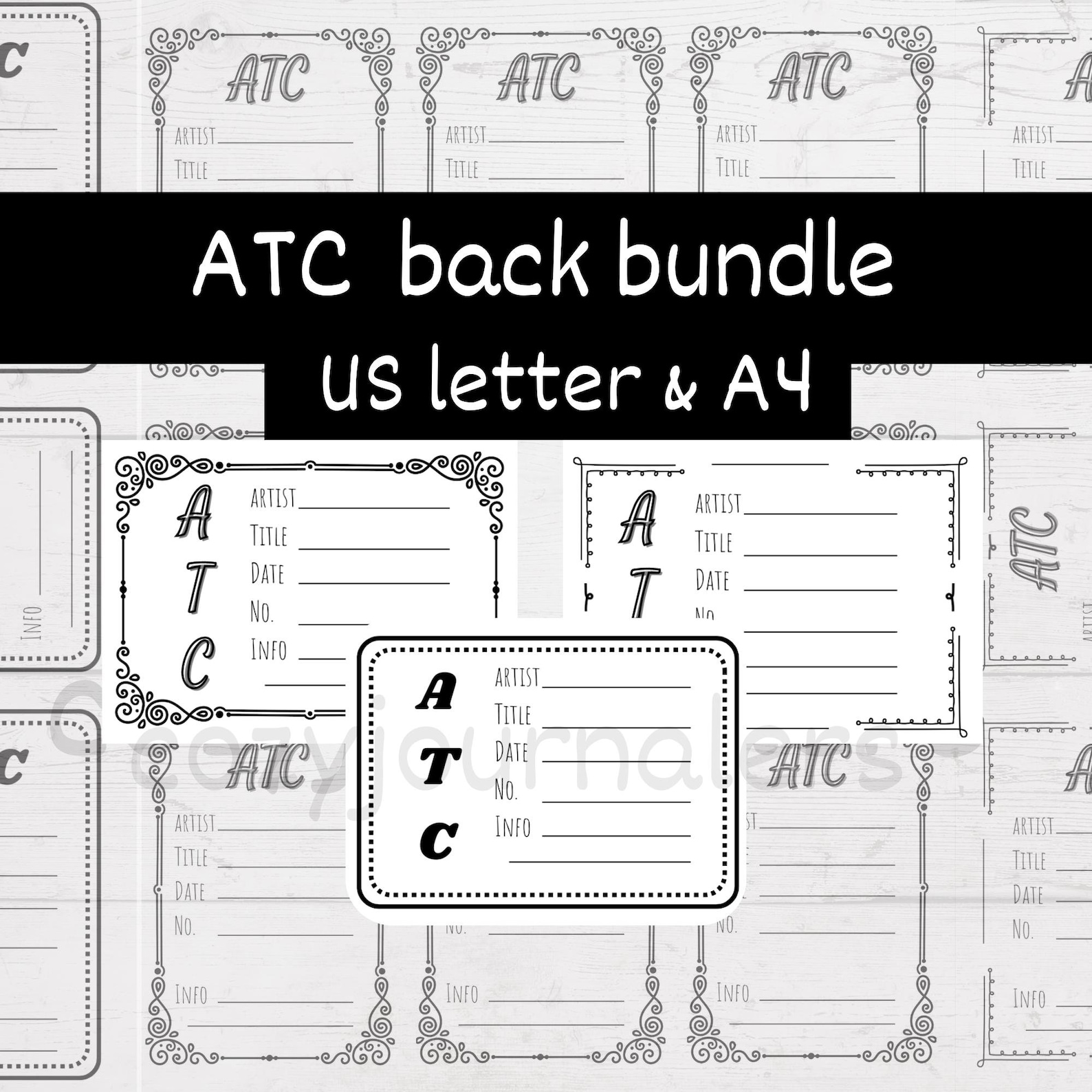 Printable ATC Backside Bundle: Artist Trading Card Stickers (PDF) - Etsy