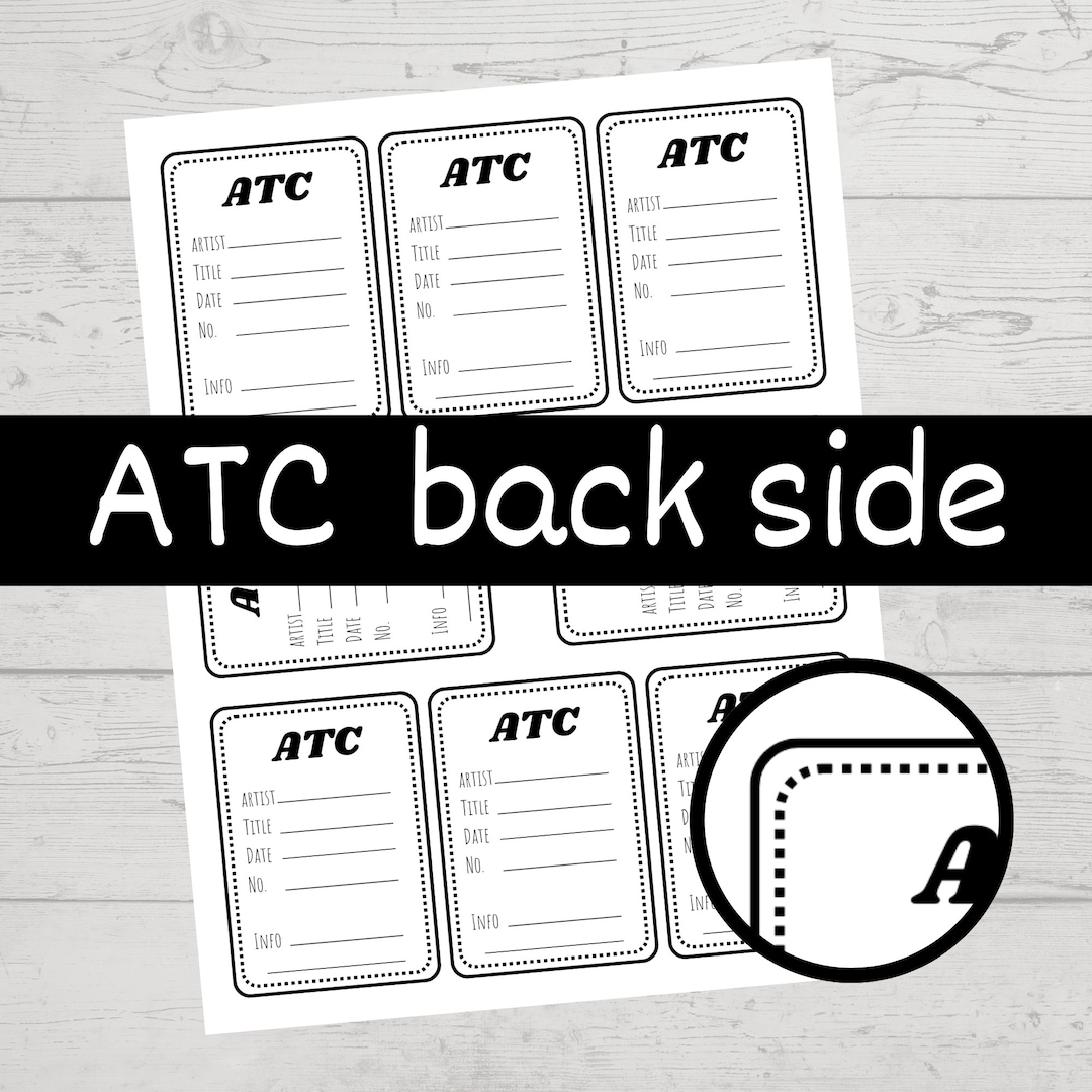 Printable ATC Back Side, Digital Frame Card, Art Supplies, Paper Crafts ...