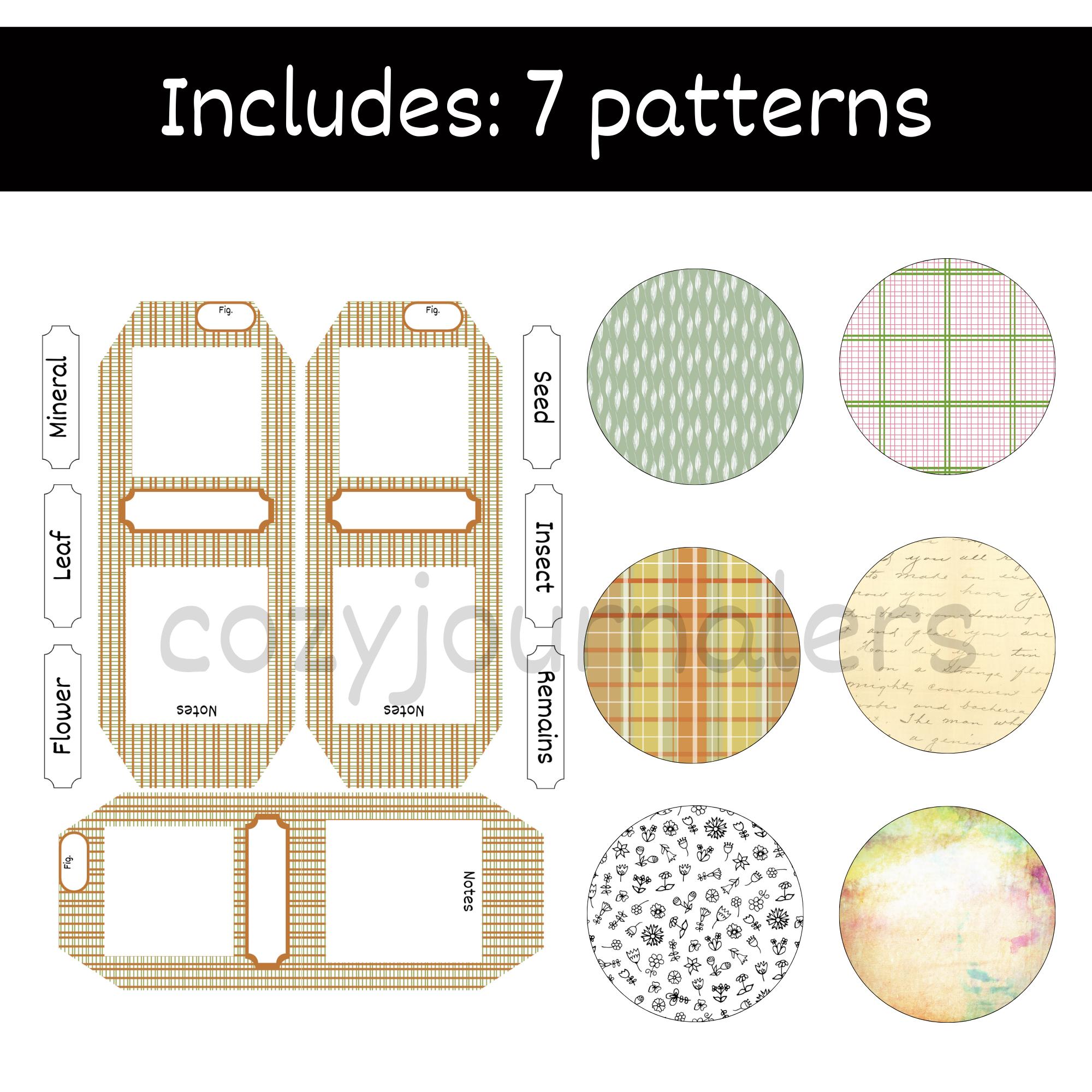 Printable Specimen Card Bundle, DIY Botanical Slide Template, Nature ...