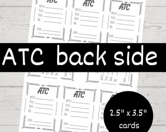 Printable ATC Back Side, Digital Frame Card, Art Supplies, Paper Crafts ...