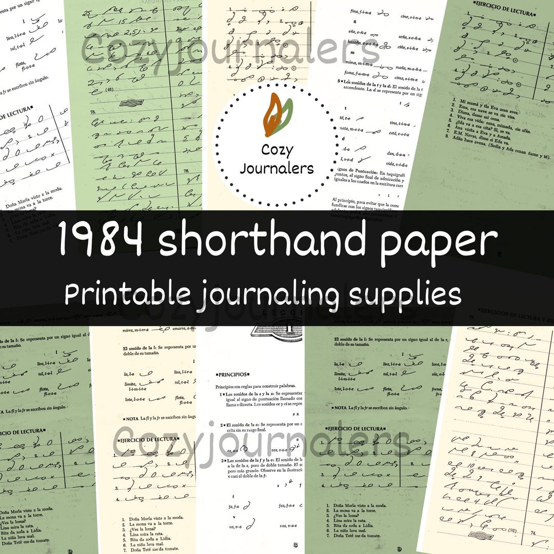 Printable Shorthand Paper, Vintage Papers, Digital Junk Journals ...