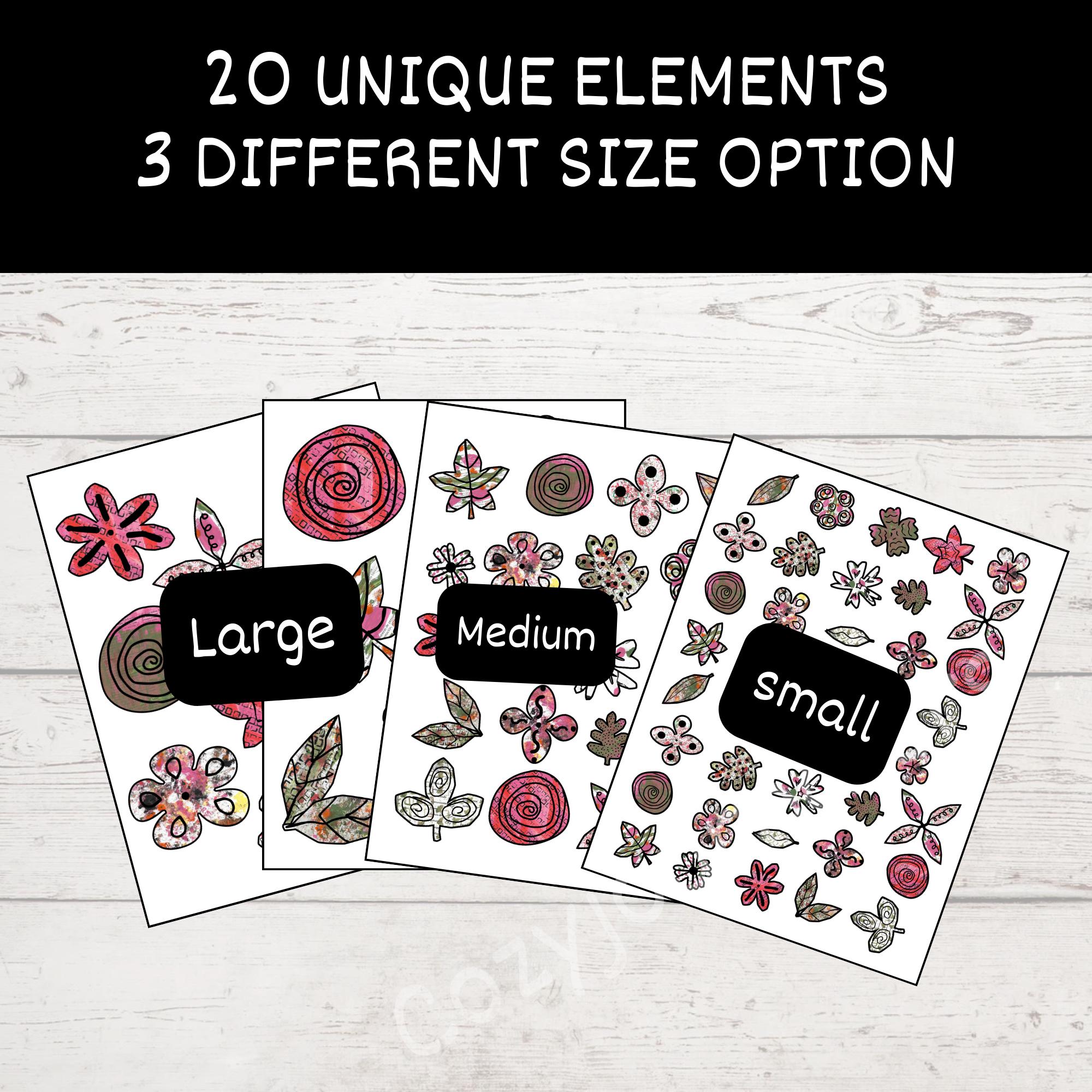 Digital Collage Fodder Fussy Cuts, Printable Floral Cut-outs, Hand ...