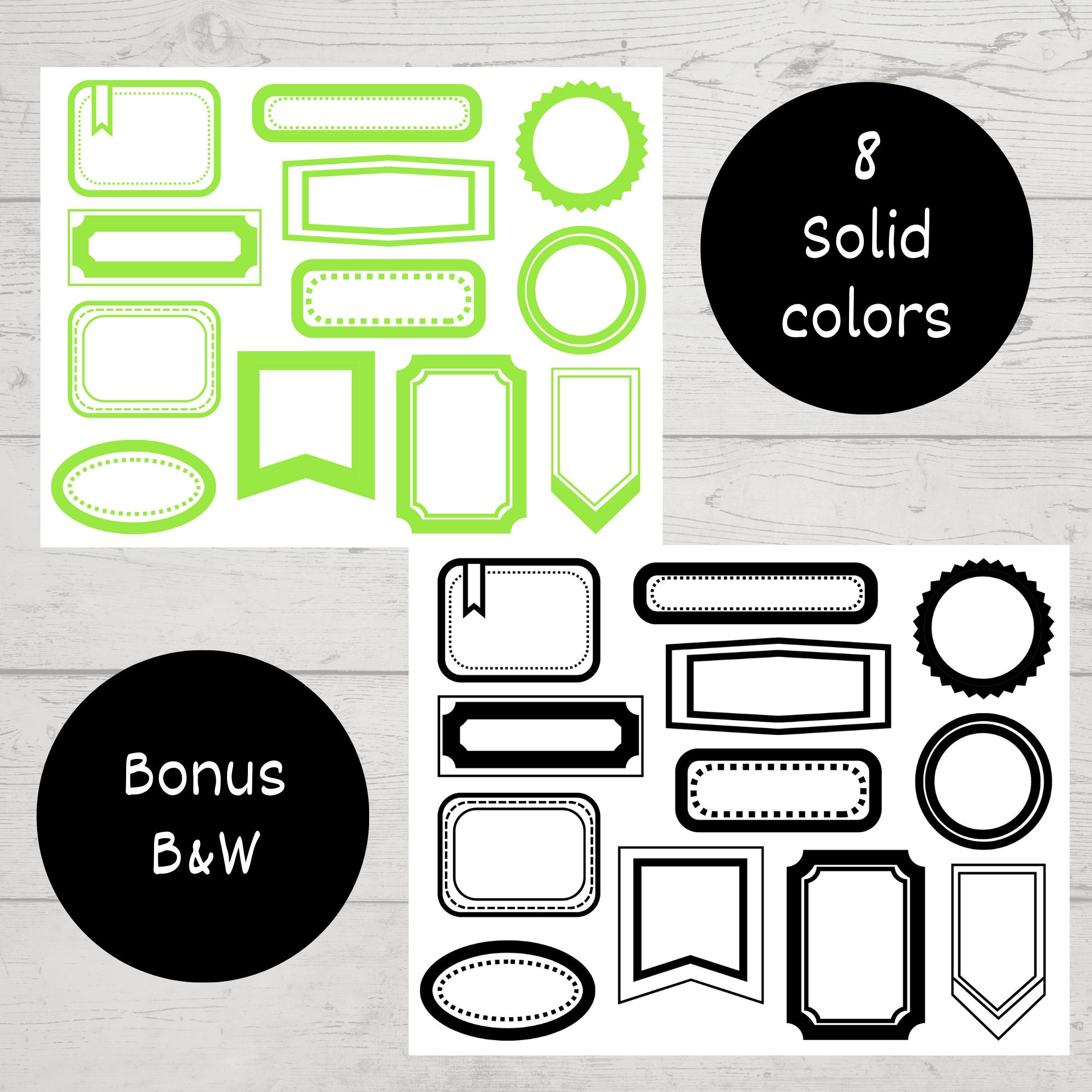 Rainbow Color Labels, Printable Tags, Journal Writing Space, Bright ...