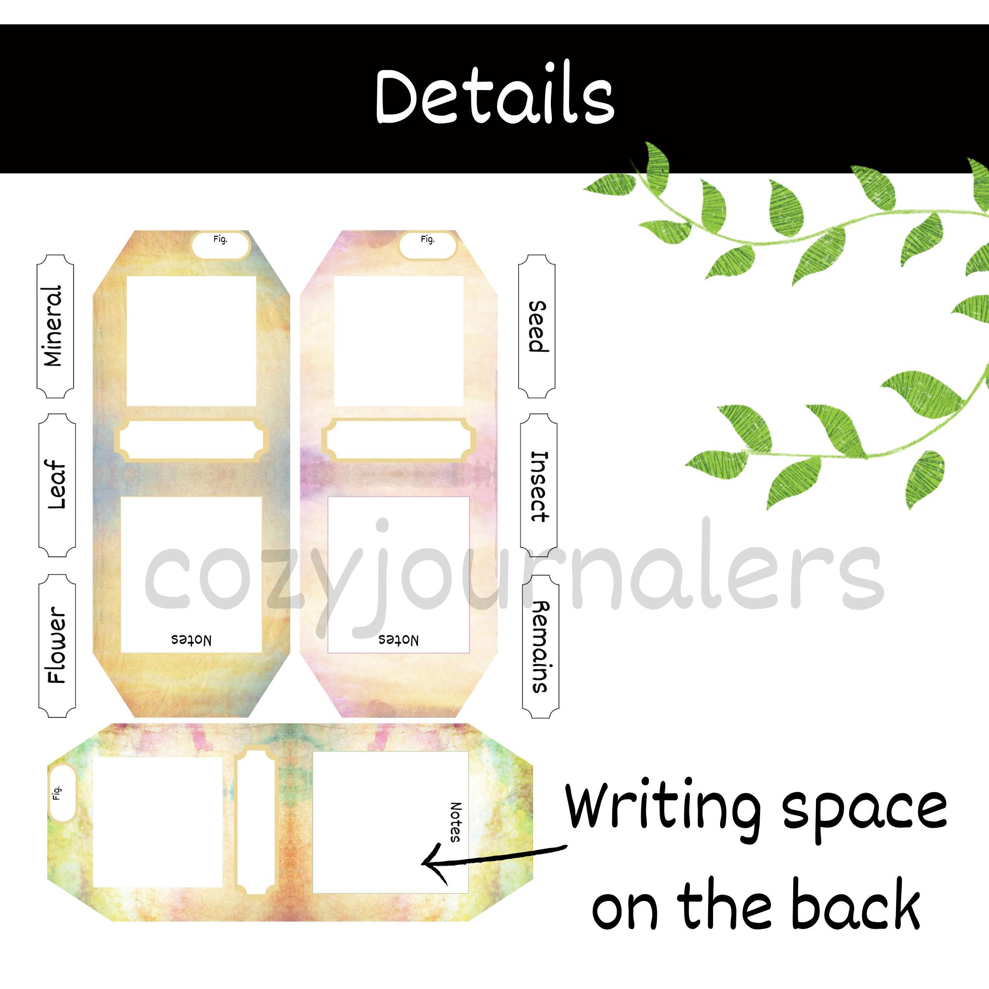 Printable Specimen Card Bundle, DIY Botanical Slide Template, Nature ...