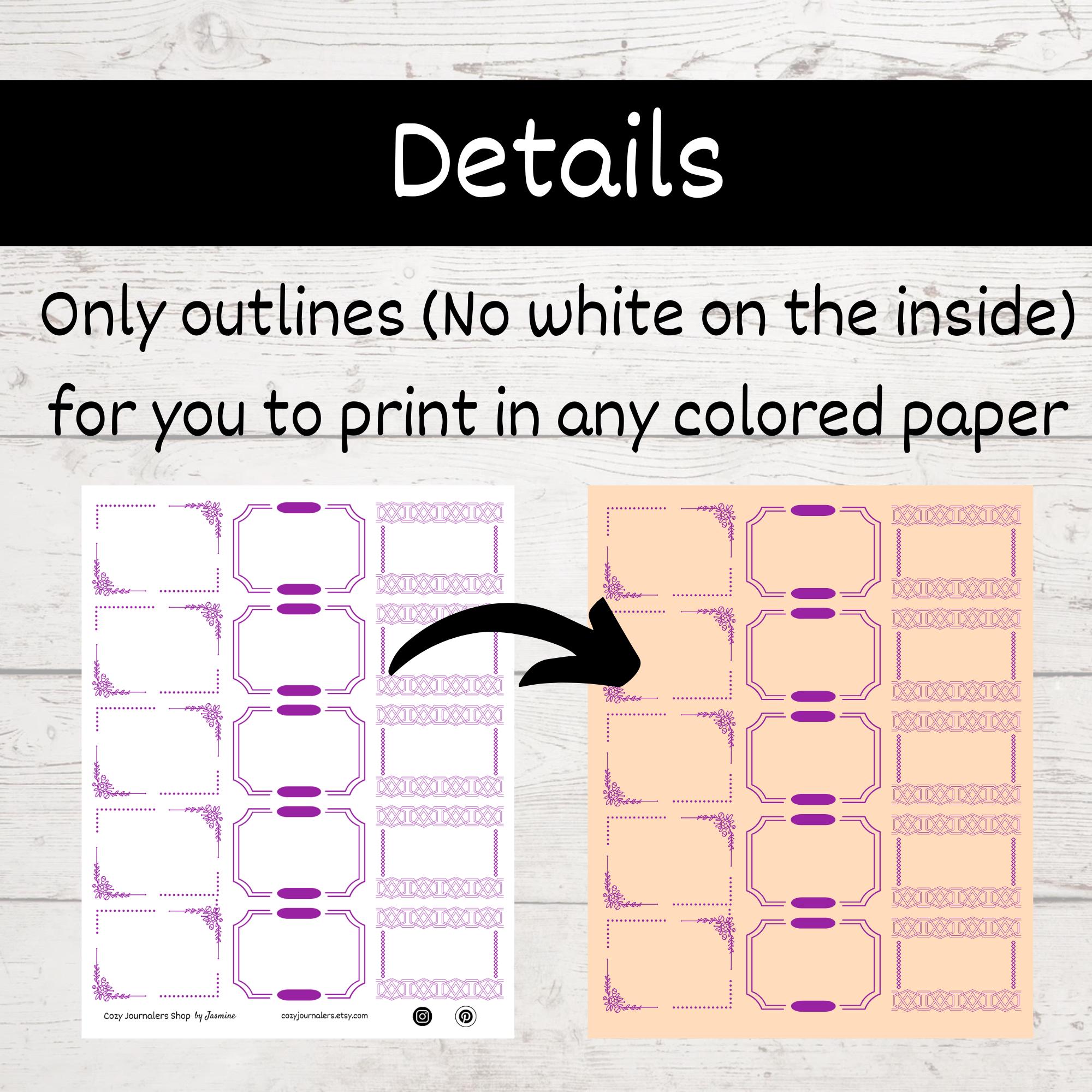 Printable and Digital Memo Pads, Frames, Bujo Supplies, Blank Writing ...