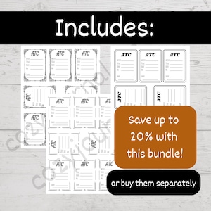 Printable ATC Backs Bundle: Vertical Artist Trading Cards (PDF) - Etsy