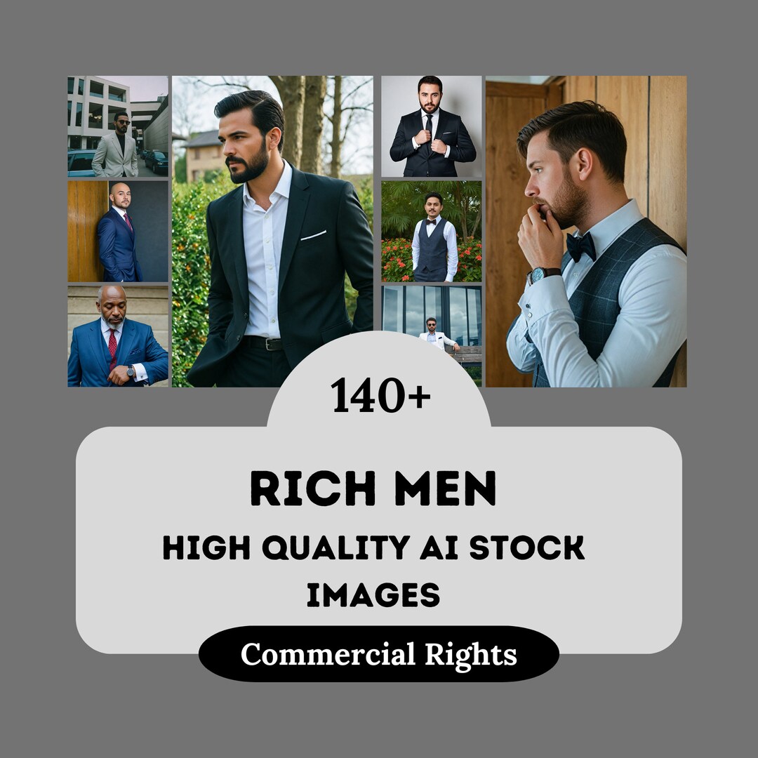140 Rich Men AI Marketing Stock Images Bundle With Commercial Rights ...