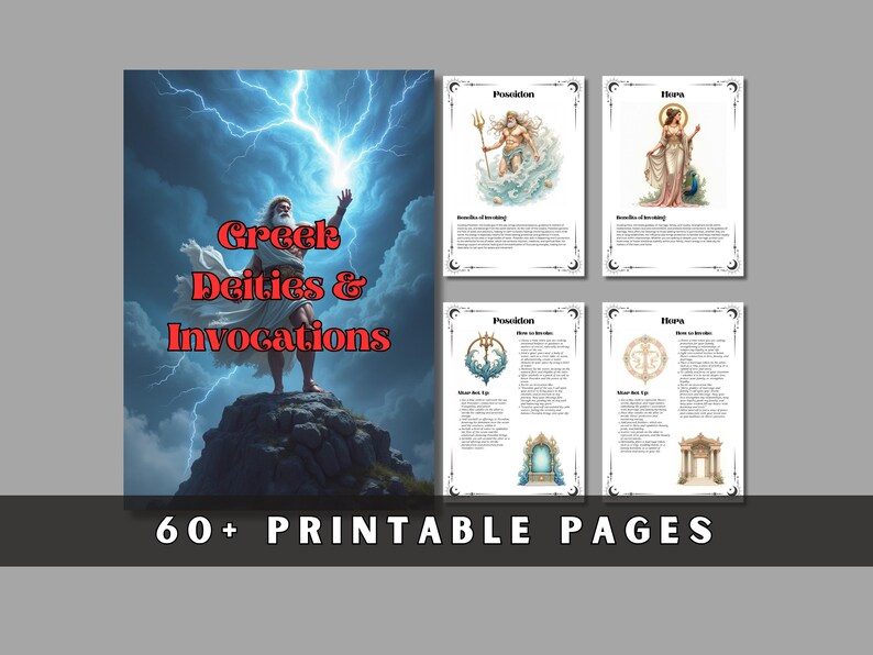 Greek Deity Pages/invocation Guide, Witchcraft Book, Book of Shadows ...