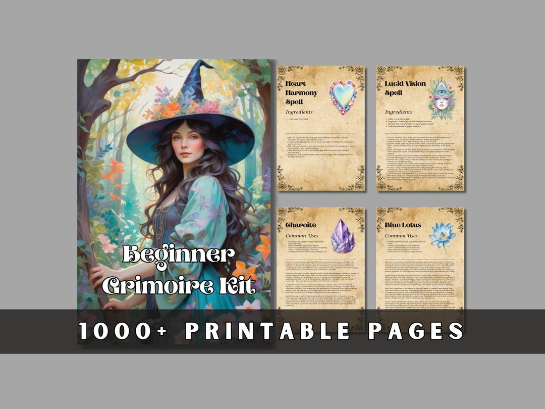 Beginner Witch Grimoire Bundle, Grimoire Pages, Grimoire Starter Kit ...