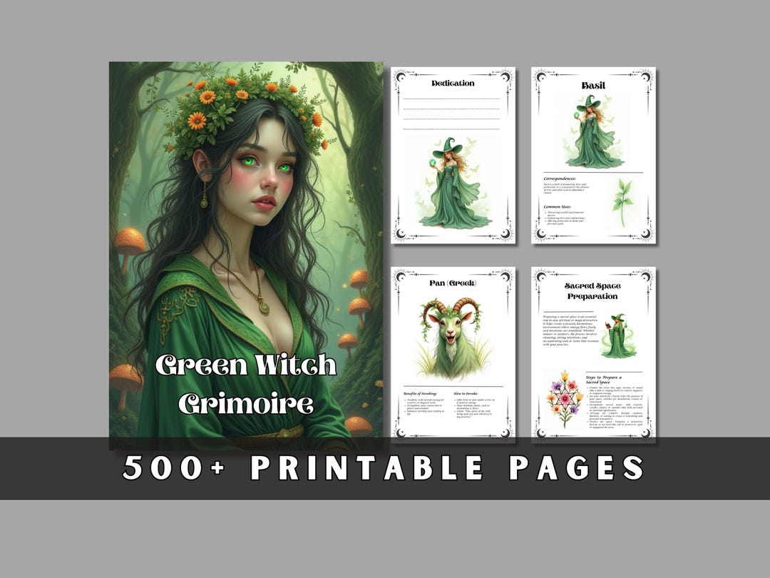 Green Witch Grimoire Bundle, Grimoire Pages, Grimoire Starter Kit ...