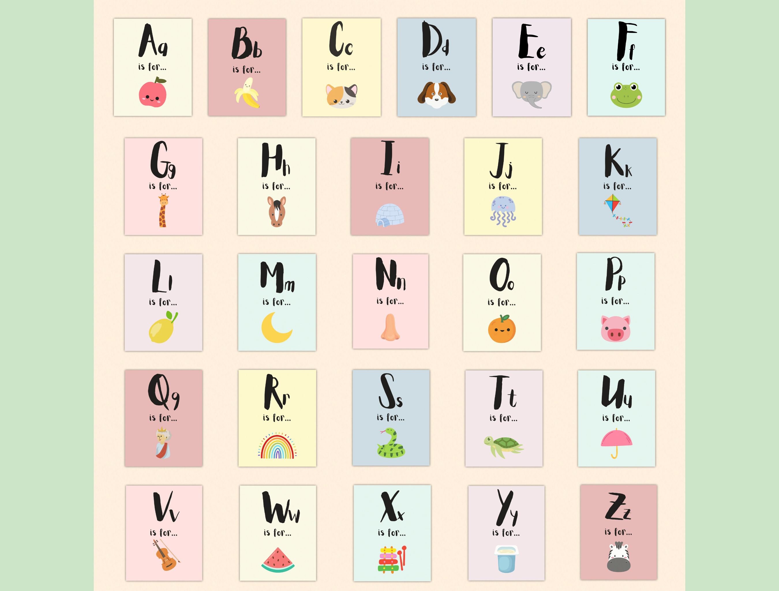Alphabet Flashcards EYFS & Homeschool, ABC Flash Cards for Early Years ...