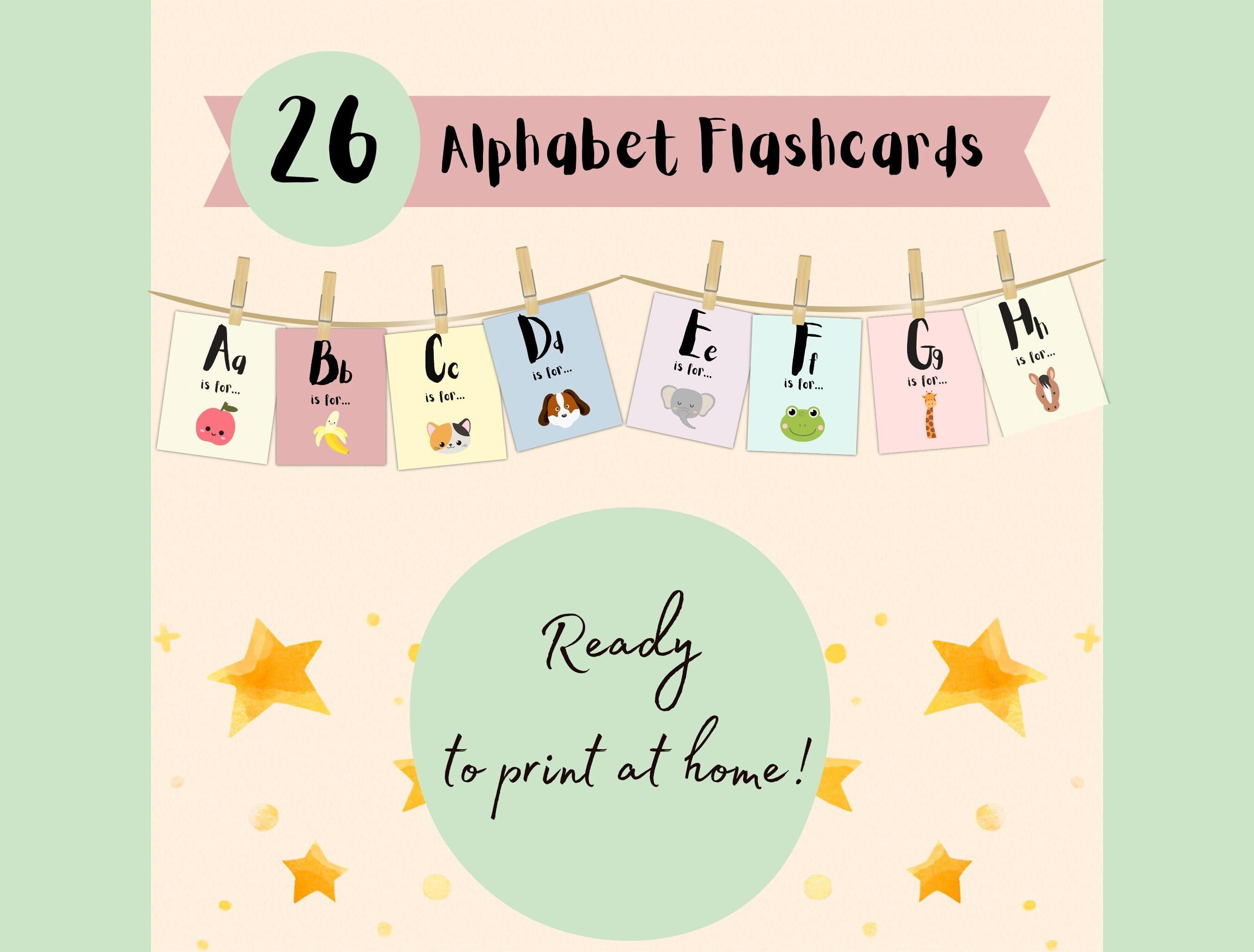 Alphabet Flashcards EYFS & Homeschool ABC Flash Cards for - Etsy