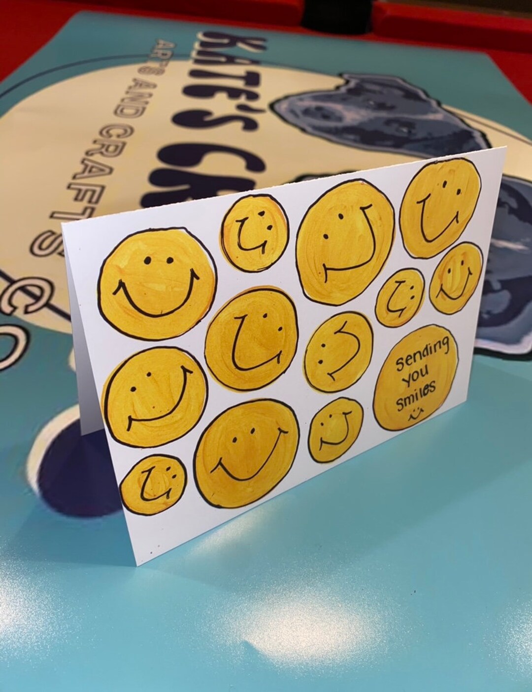 Blank Sending You Smiles Hand Painted Card - Etsy