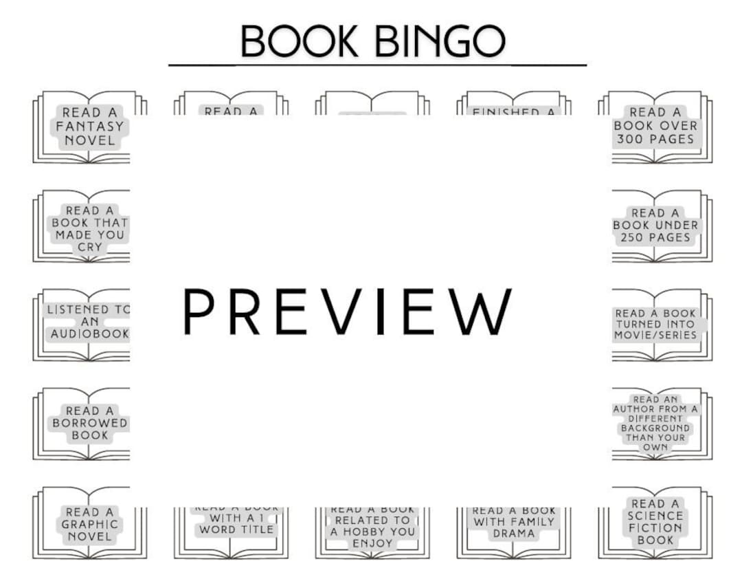 Book Bingo - Book Club Bingo, Book Club Activity, Book Club Activities ...
