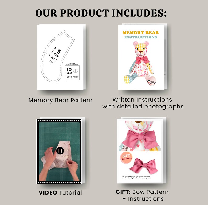 Memory Bear Sewing Pattern With Video Tutorial (PDF Pattern) - Etsy