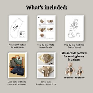 Simplicity A2115 Pattern Memory Bear Pattern Plush Sewing - Etsy