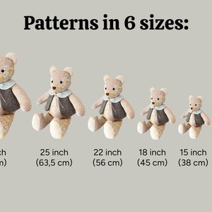 Memory Bear Pattern + Sewing Tutorial MEGA BUNDLE 6 Sizes - Etsy