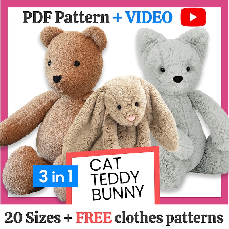 Cat Sewing Pattern Doll - Etsy