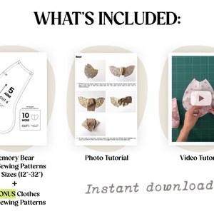 Teddy Bear Pattern, Bunny Sewing Pattern, VIDEO Tutorial, Rabbit ...