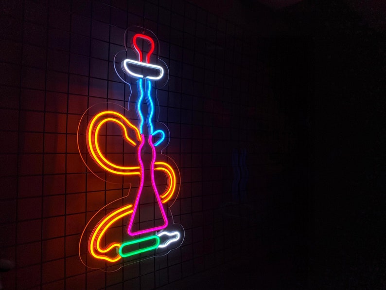Hookah Neon Sign, Hookah Neon Led Sign, Colorful Neon Sign, Cafe Neon ...