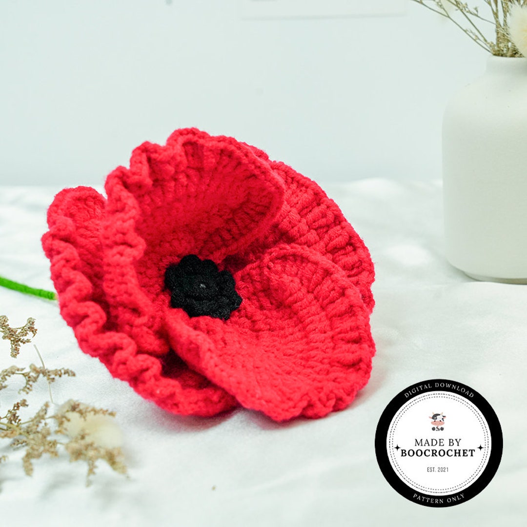 Crochet Pattern Poppy Flower Rememberence Poppy Crochet - Etsy UK