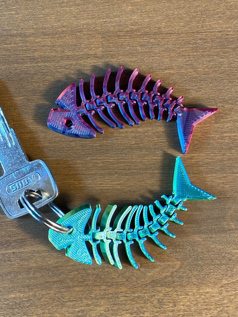 Flexi Keychain Fish 3D Print Articulated - Etsy