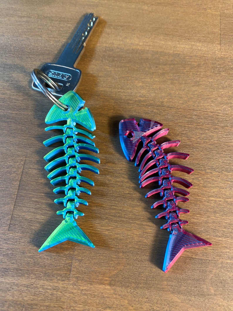 Flexi Keychain Fish 3D Print Articulated - Etsy