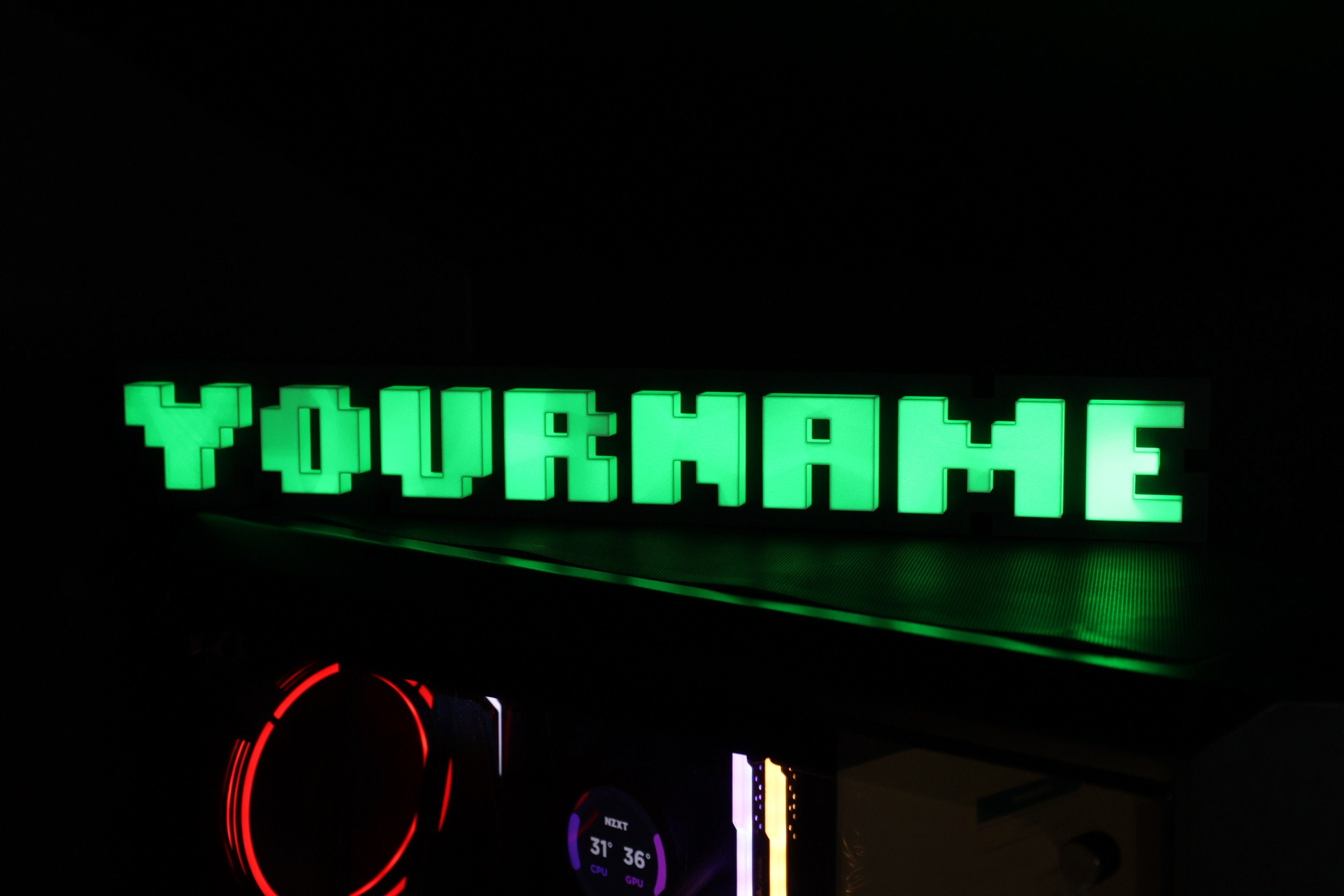 Personalized Custom Nameplate / Name Plate Desk Sign LED Rgb Kick ...