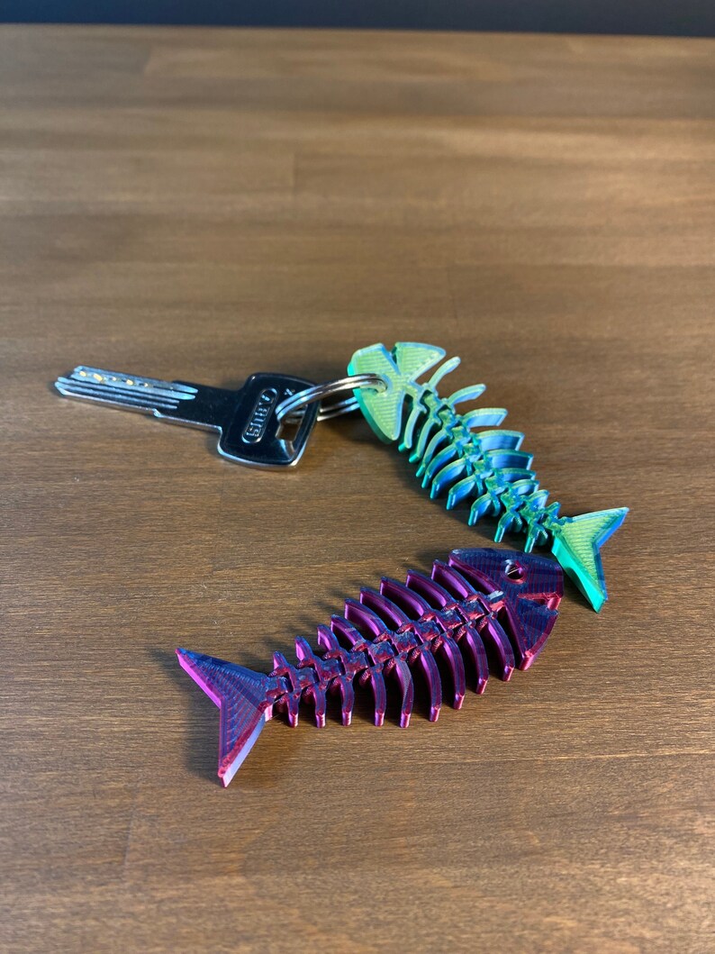 Flexi Keychain Fish 3D Print Articulated - Etsy