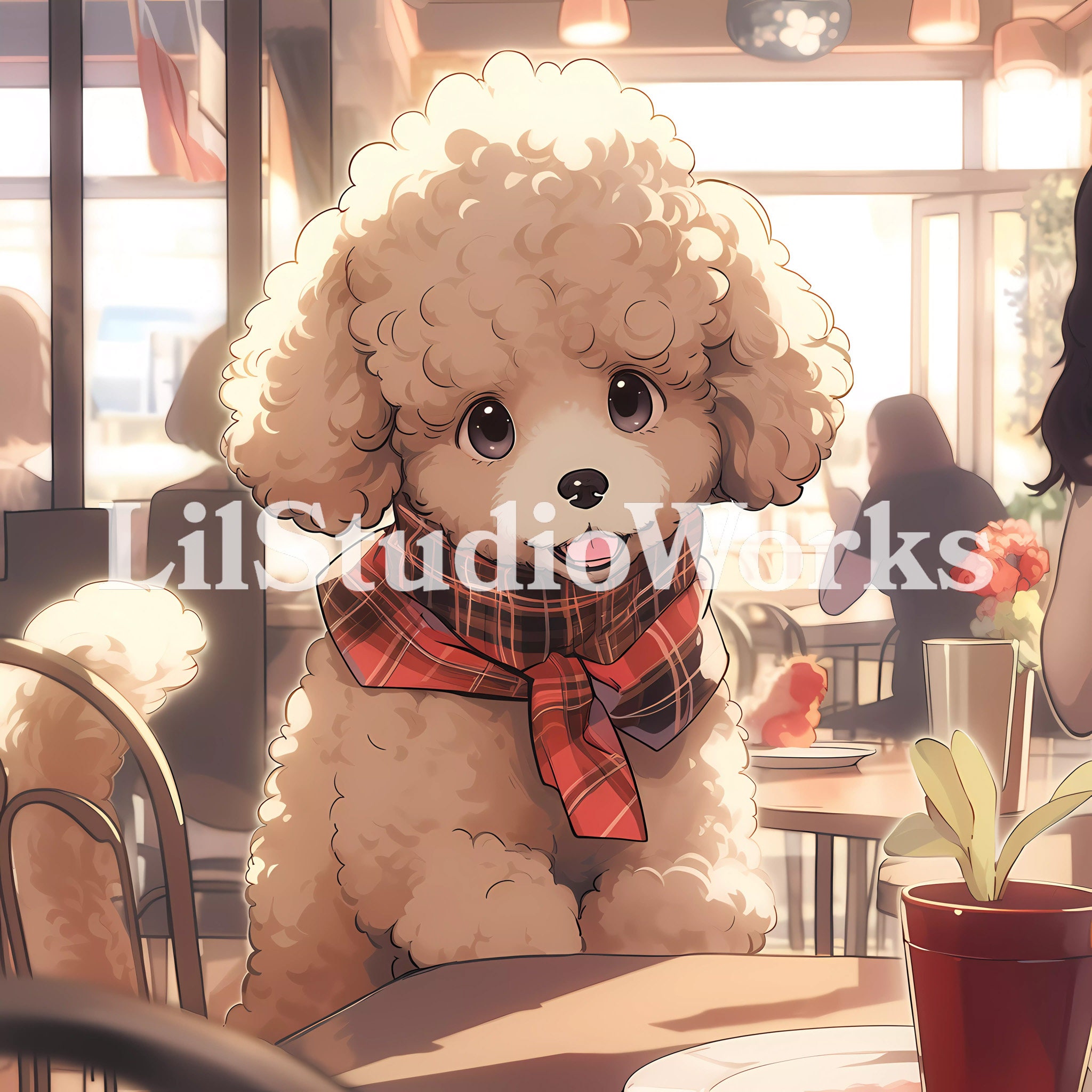 Kawaii Toy Poodle Coffee Shop Image Pack Studio Ghibli Style Anime ...